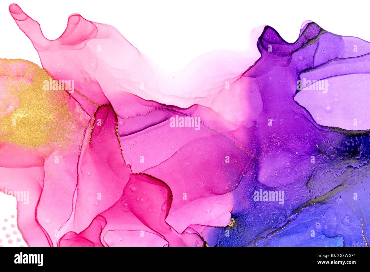 Abstract watercolor pink and violet gradient pattern with dots and ...