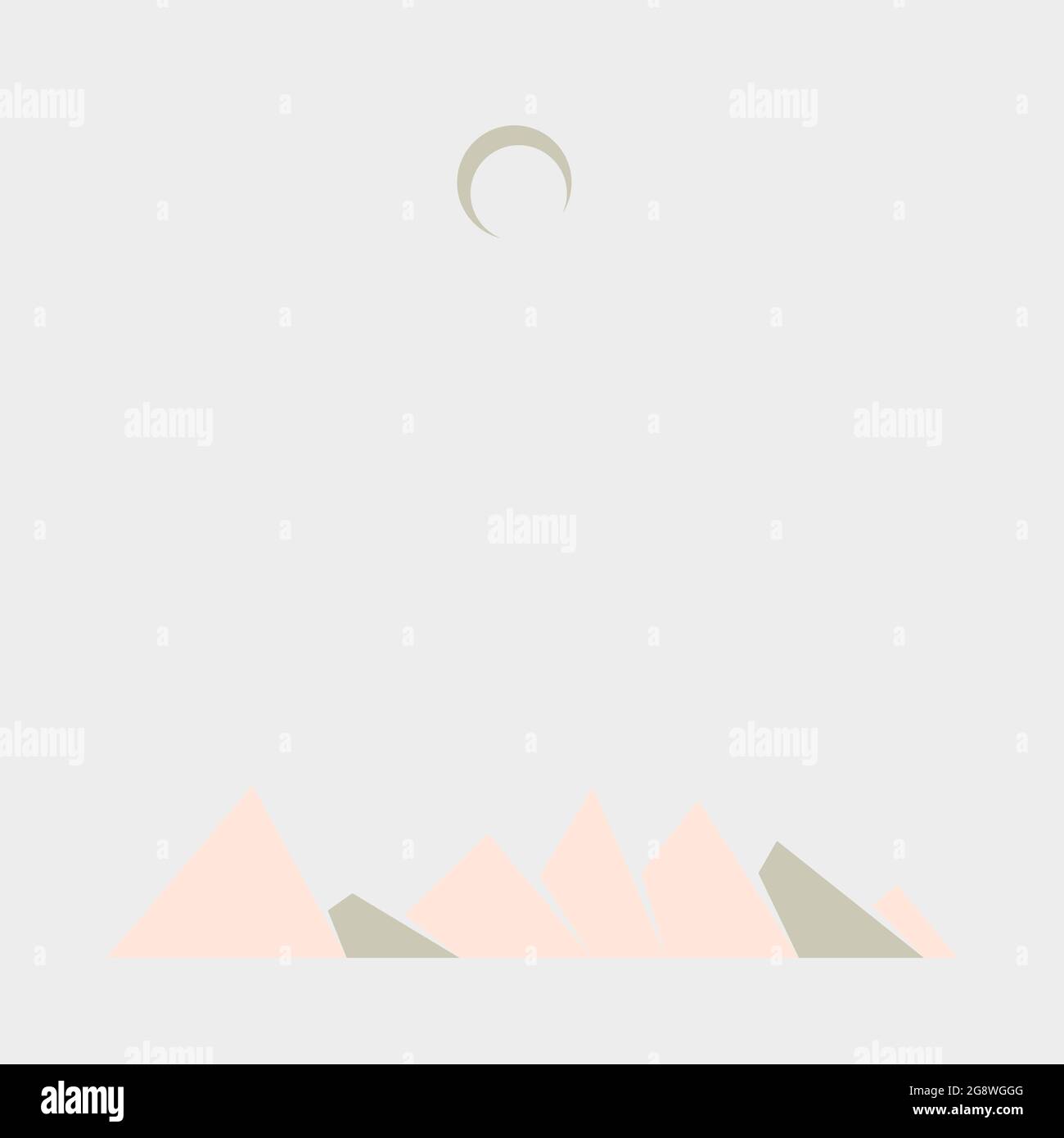 Geometric Mountains silhouette generative art poster illustration Stock ...