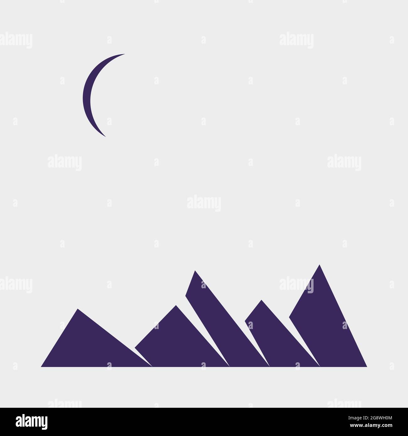 Geometric Mountains silhouette generative art poster illustration Stock ...