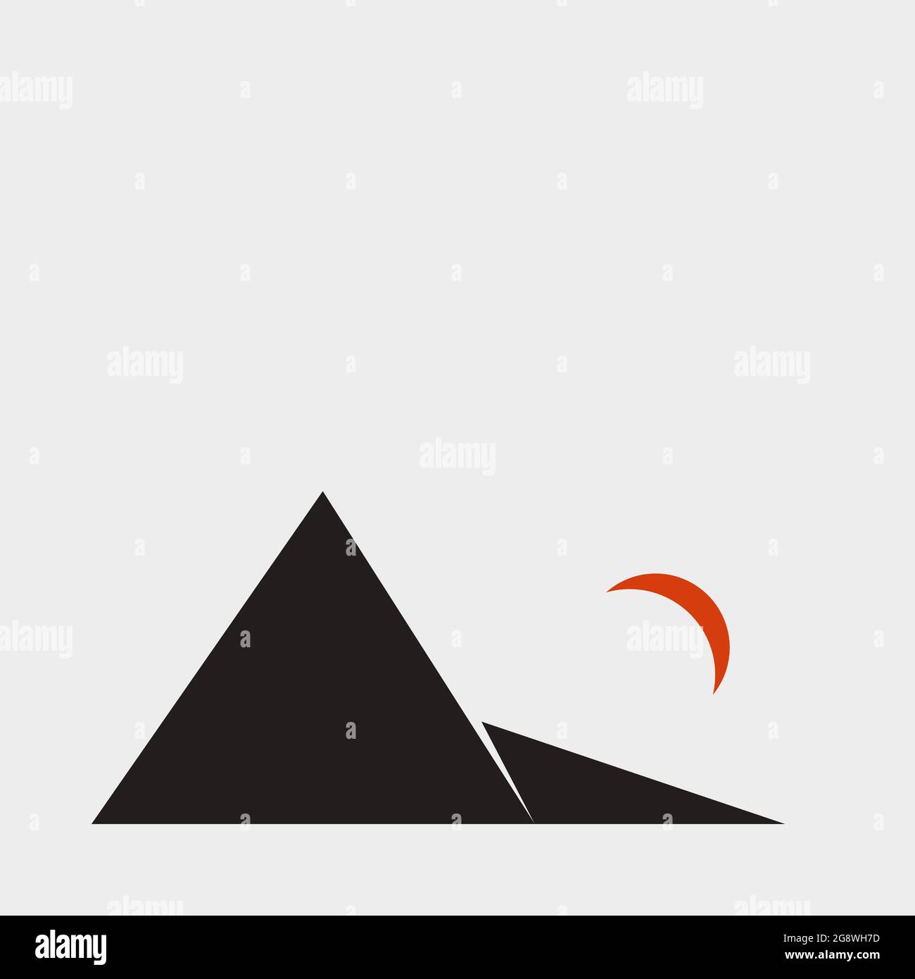 Geometric Mountains silhouette generative art poster illustration Stock ...
