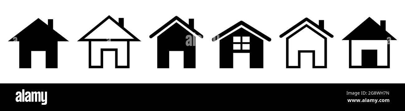 Set of House Icon. Design for apps and websites. Vector illustration ...