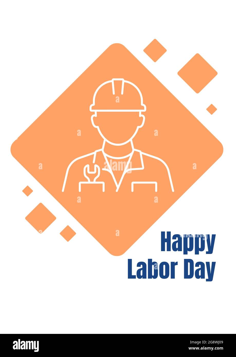 Celebrate international labor day postcard with linear glyph icon Stock ...