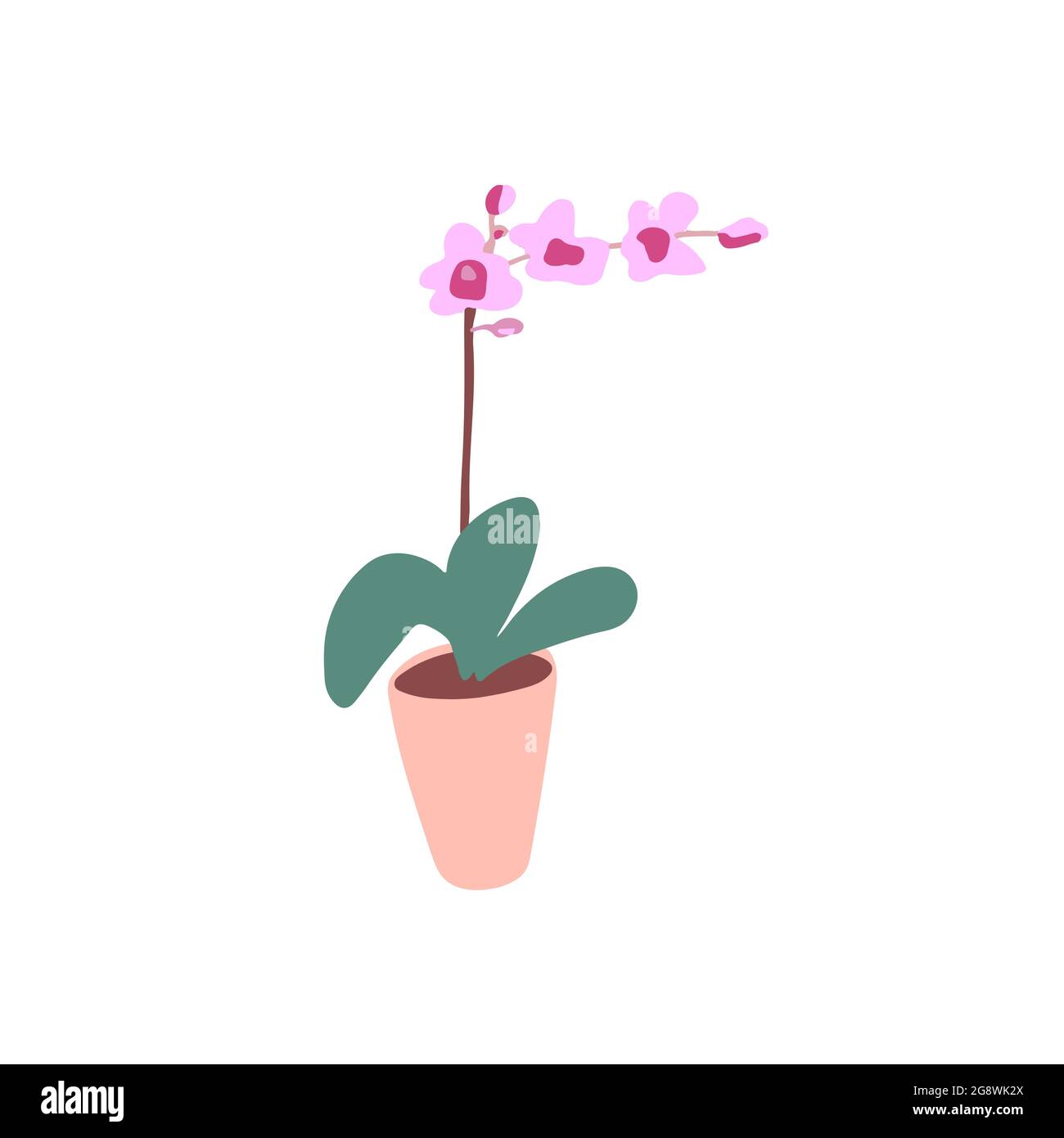 Orchid flower illustration in cartoon style Stock Vector Image & Art ...