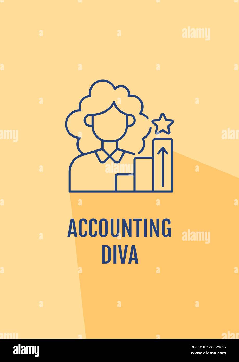 Accountant excellent reputation postcard with linear glyph icon ...