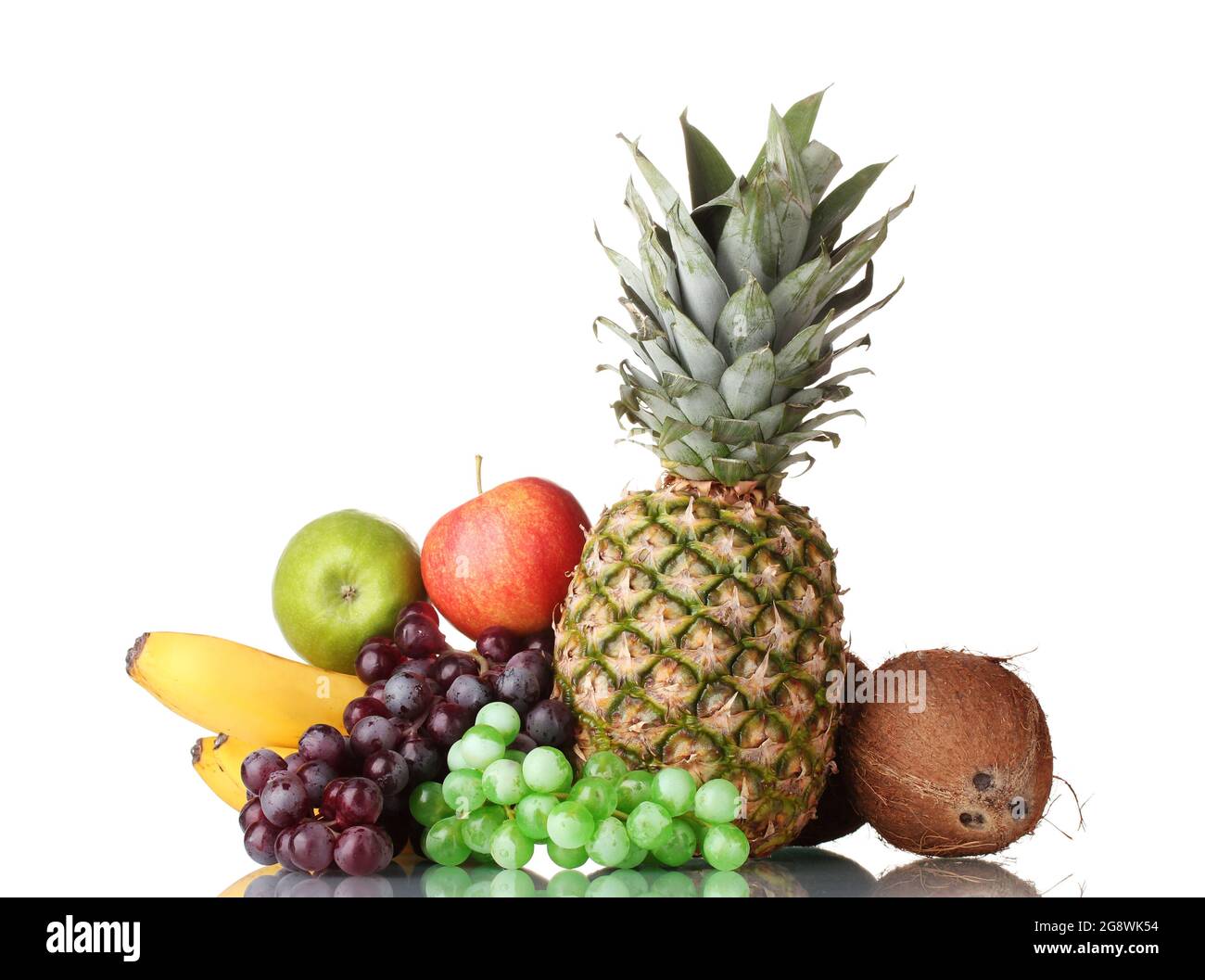 Fresh tropical fruits isolated on white Stock Photo - Alamy