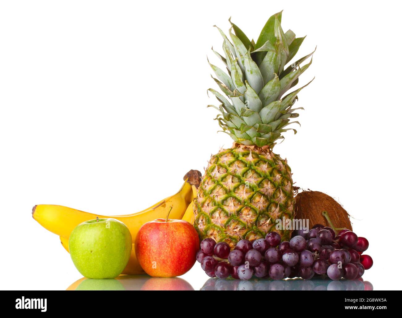 Fresh tropical fruits isolated on white Stock Photo - Alamy