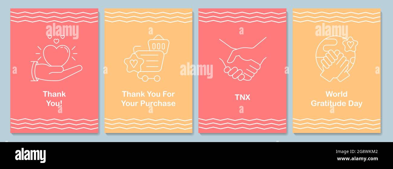 Celebrate global appreciation day postcards with linear glyph icon set ...