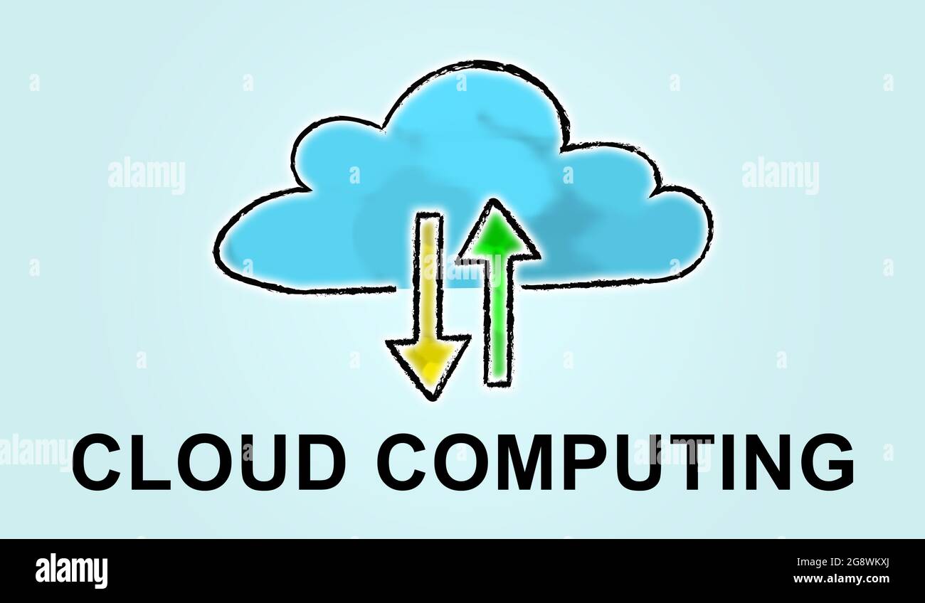 Illustration of a cloud computing concept Stock Photo - Alamy