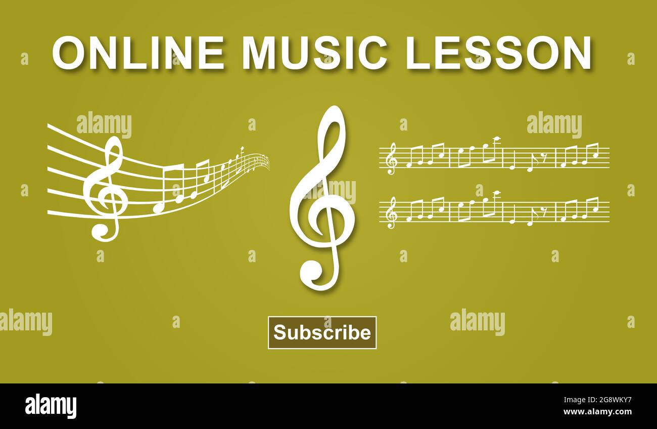 Illustration of an online music lesson concept Stock Photo - Alamy