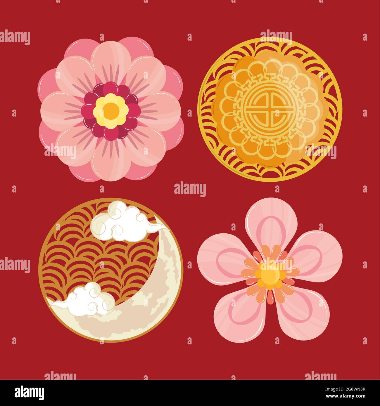 Mooncake icon Stock Vector Images - Alamy