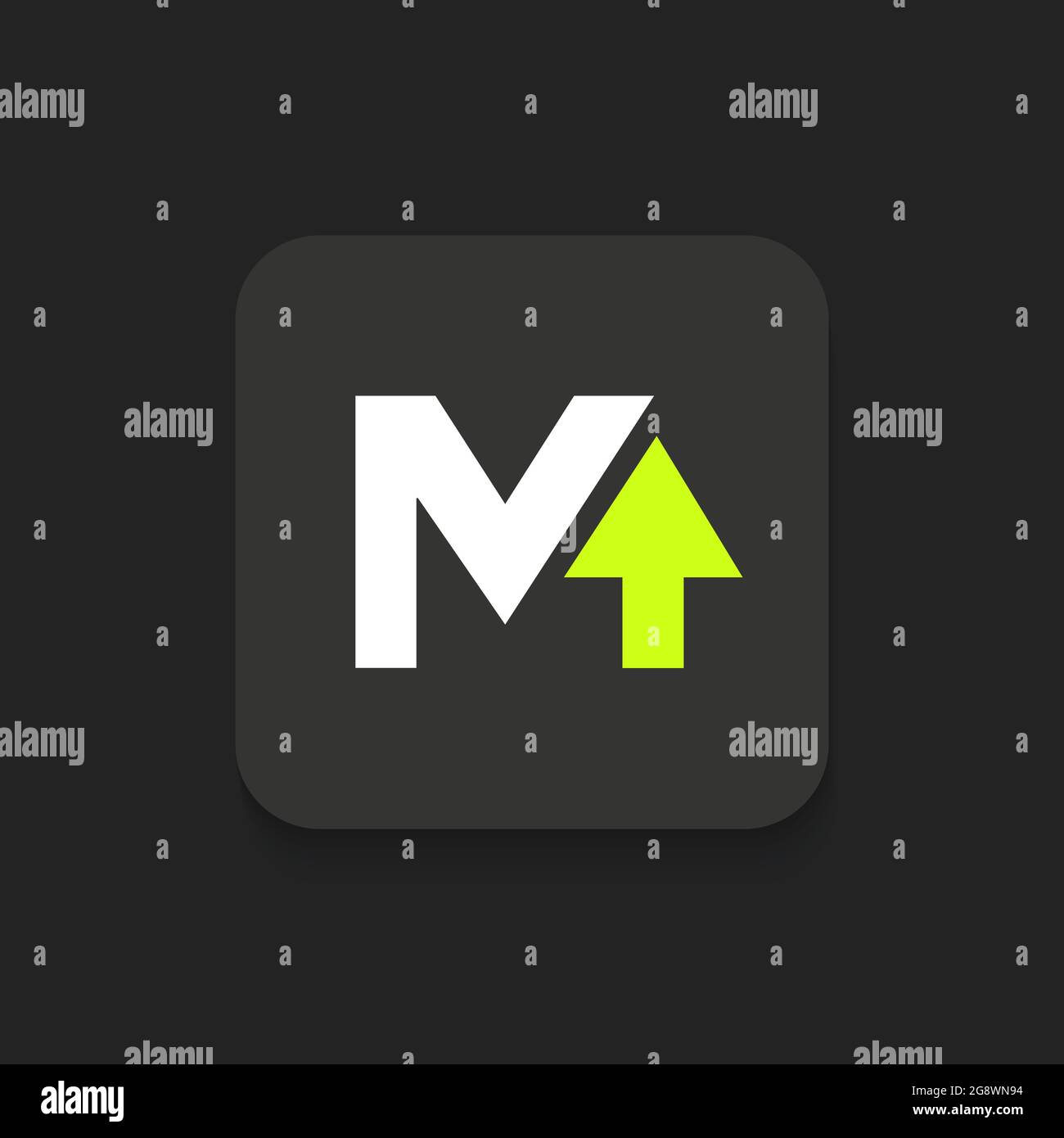 M Stock for Pictures App Logo. Isolated Icon Concept. White M letter on ...