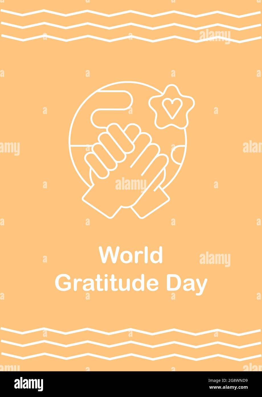 International thankfulness day postcard with linear glyph icon Stock ...