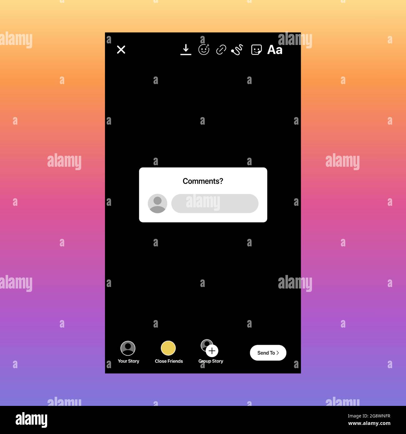 Social Media Interface Template frame for social network Comments ...
