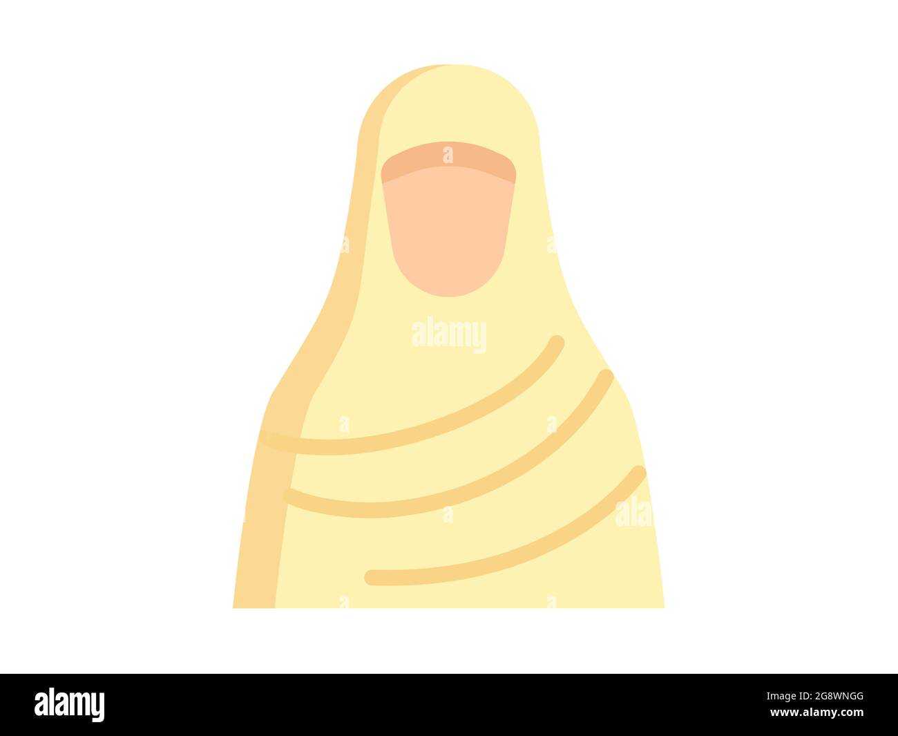 muslimah islam woman hijab single isolated icon with flat style vector ...