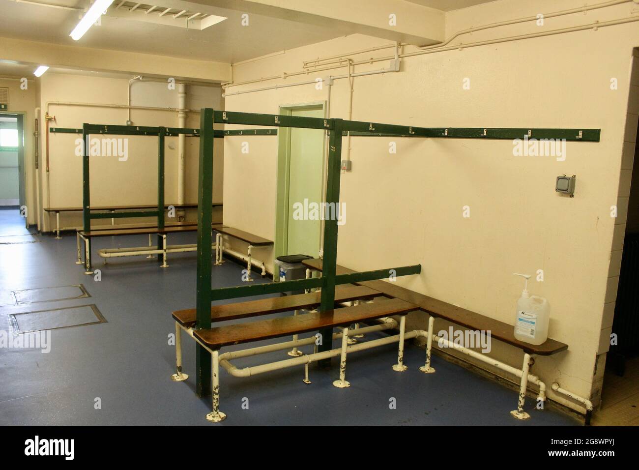 changing room in a classic english secondary school in london england ...