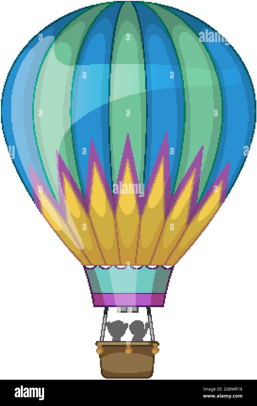 Hot air balloon in cartoon style isolated illustration Stock Vector ...