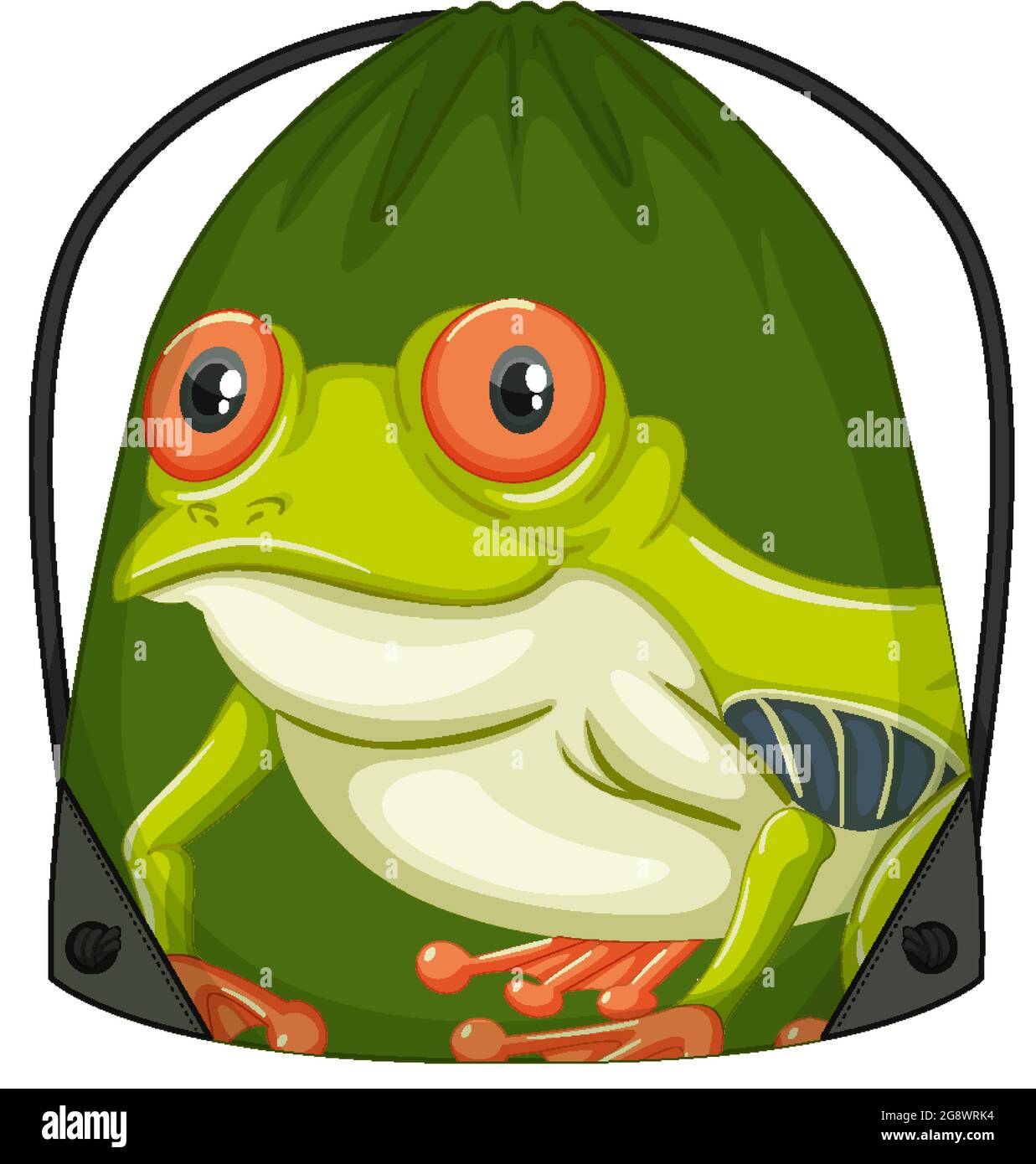 Drawstring backpack with frog pattern illustration Stock Vector Image ...