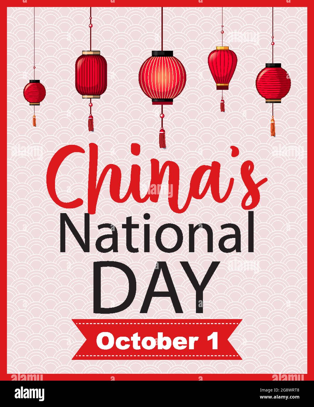 China's National Day on October 1st banner with different China lantern ...