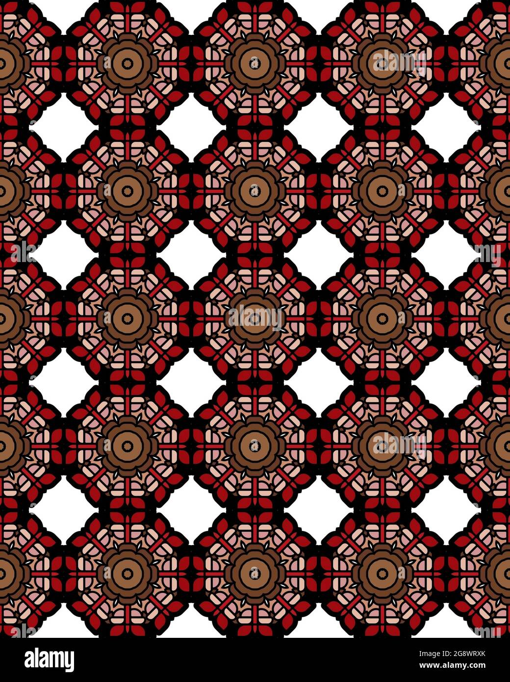 Geometric seamless tile pattern in red Stock Photo - Alamy