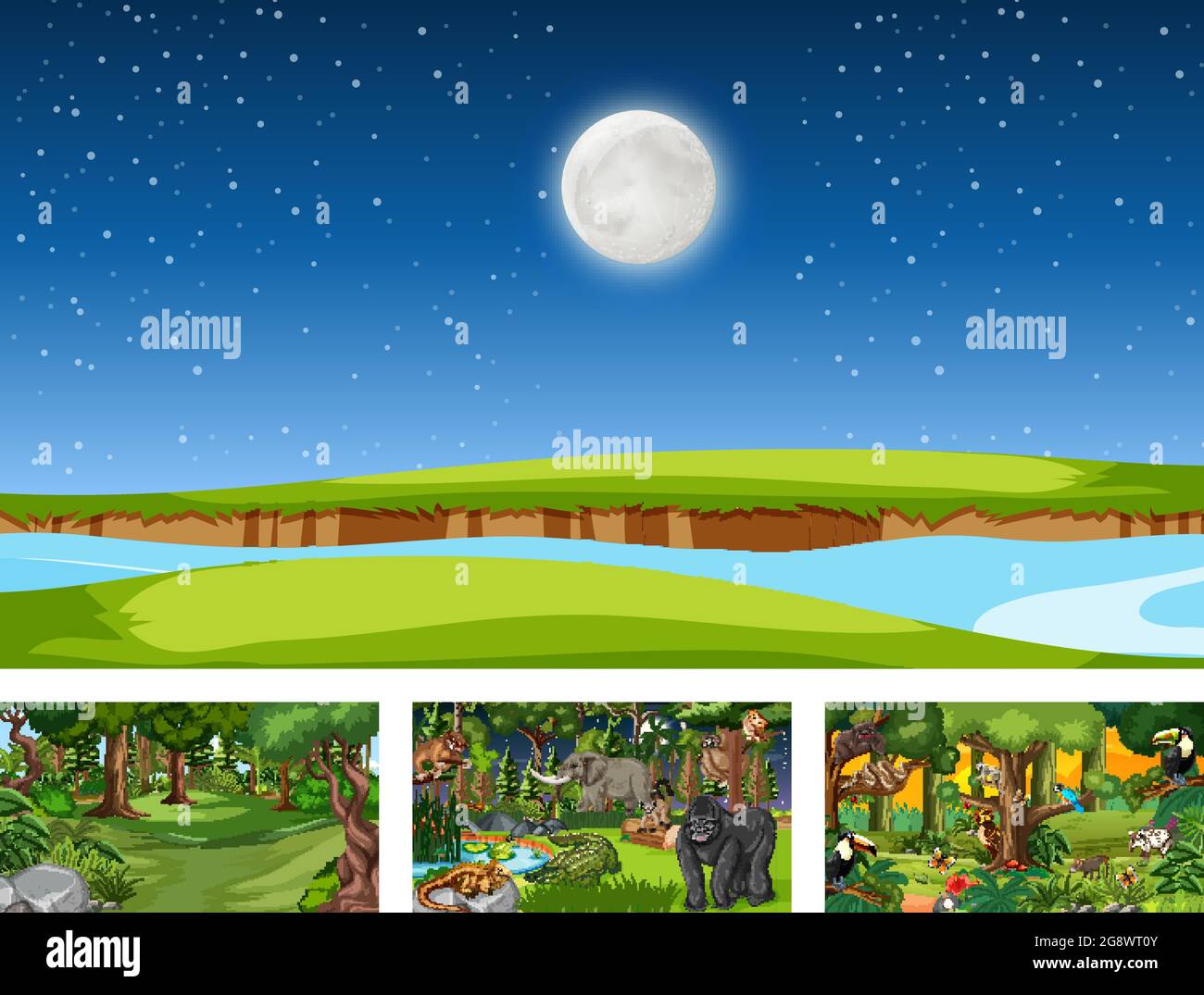 Warm climate animals Stock Vector Images - Alamy