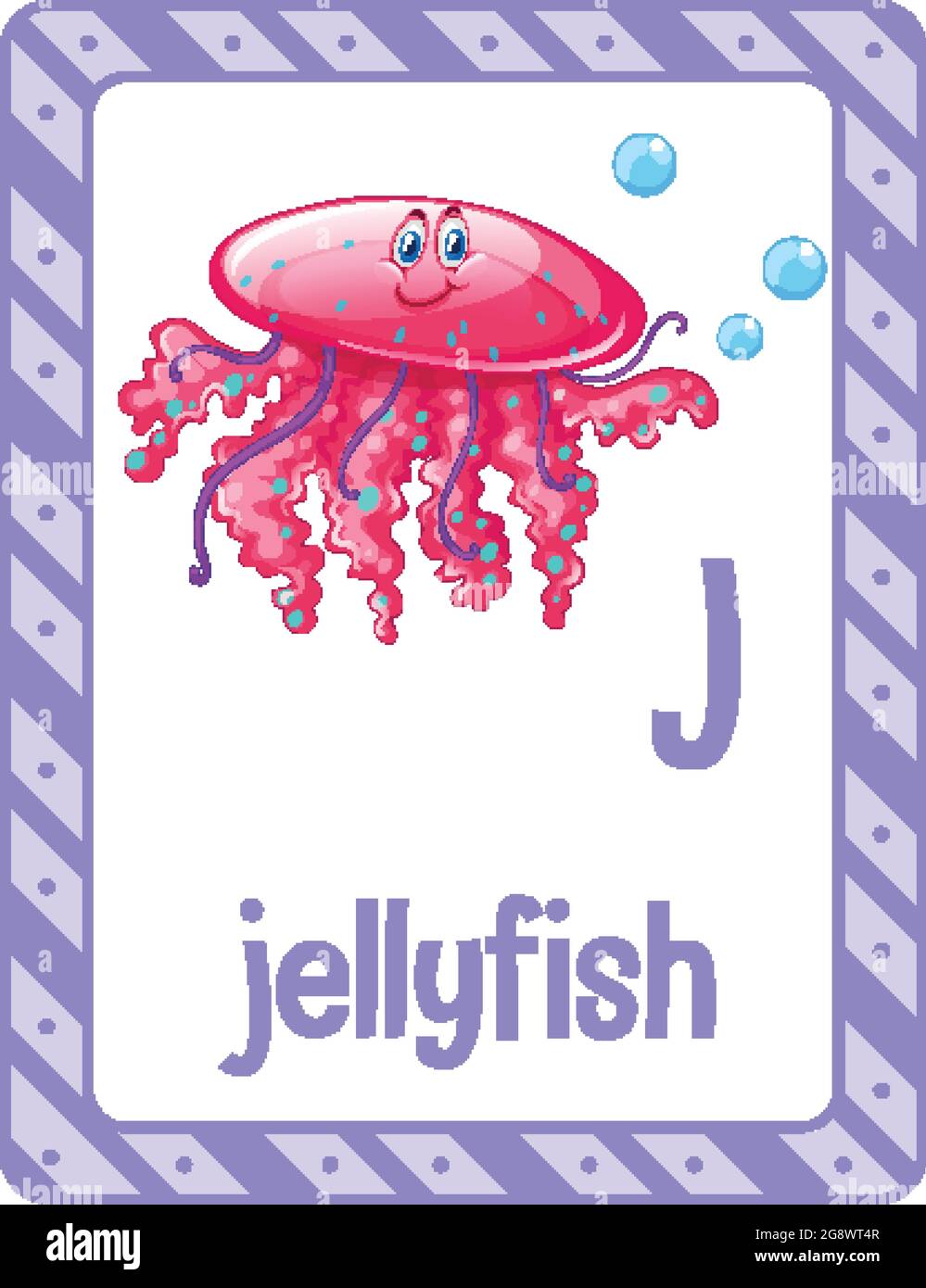 Alphabet flashcard with letter J for Jellyfish illustration Stock Vector Image & Art - Alamy