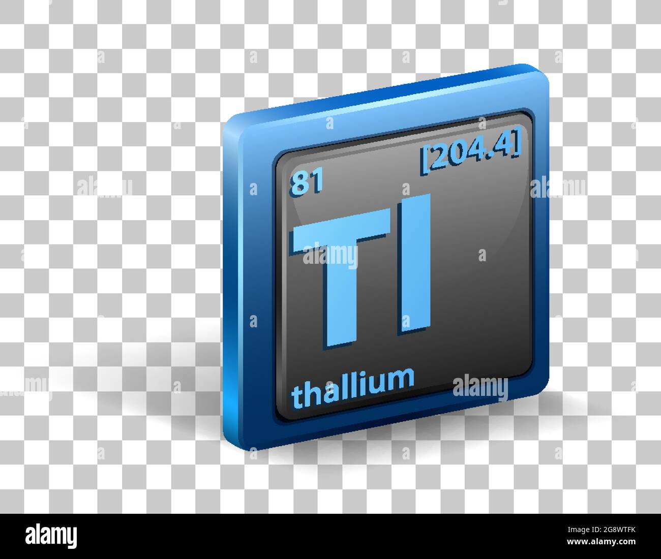 Thallium chemical element. Chemical symbol with atomic number and ...