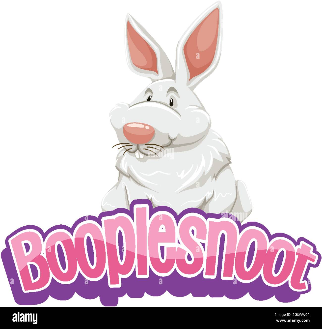 Booplesnoot font design with a cute rabbit cartoon character ...