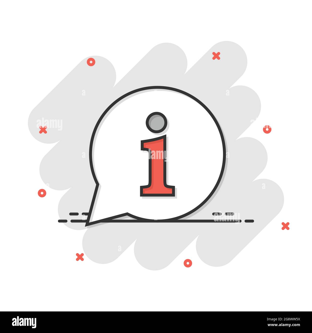 Information icon in comic style. FAQ help cartoon vector illustration ...