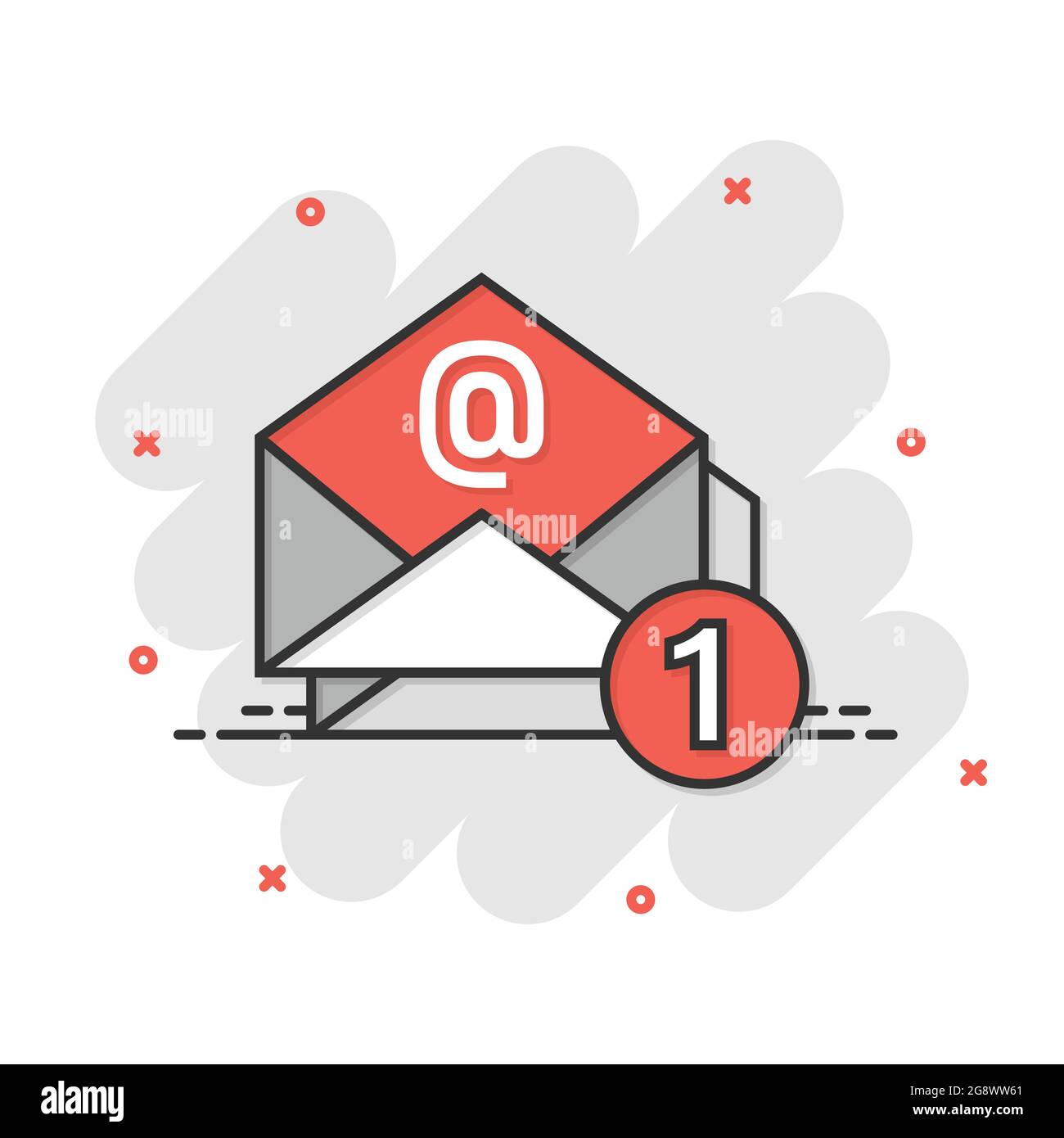 Email message icon in comic style. Mail document cartoon vector ...