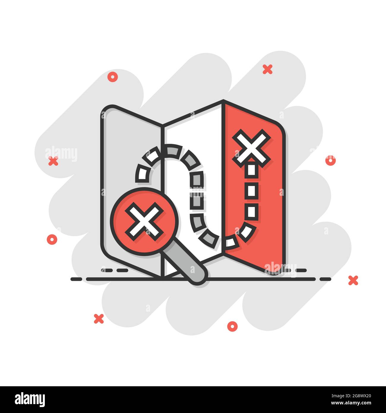 Map pin icon in comic style. GPS navigation cartoon vector illustration ...