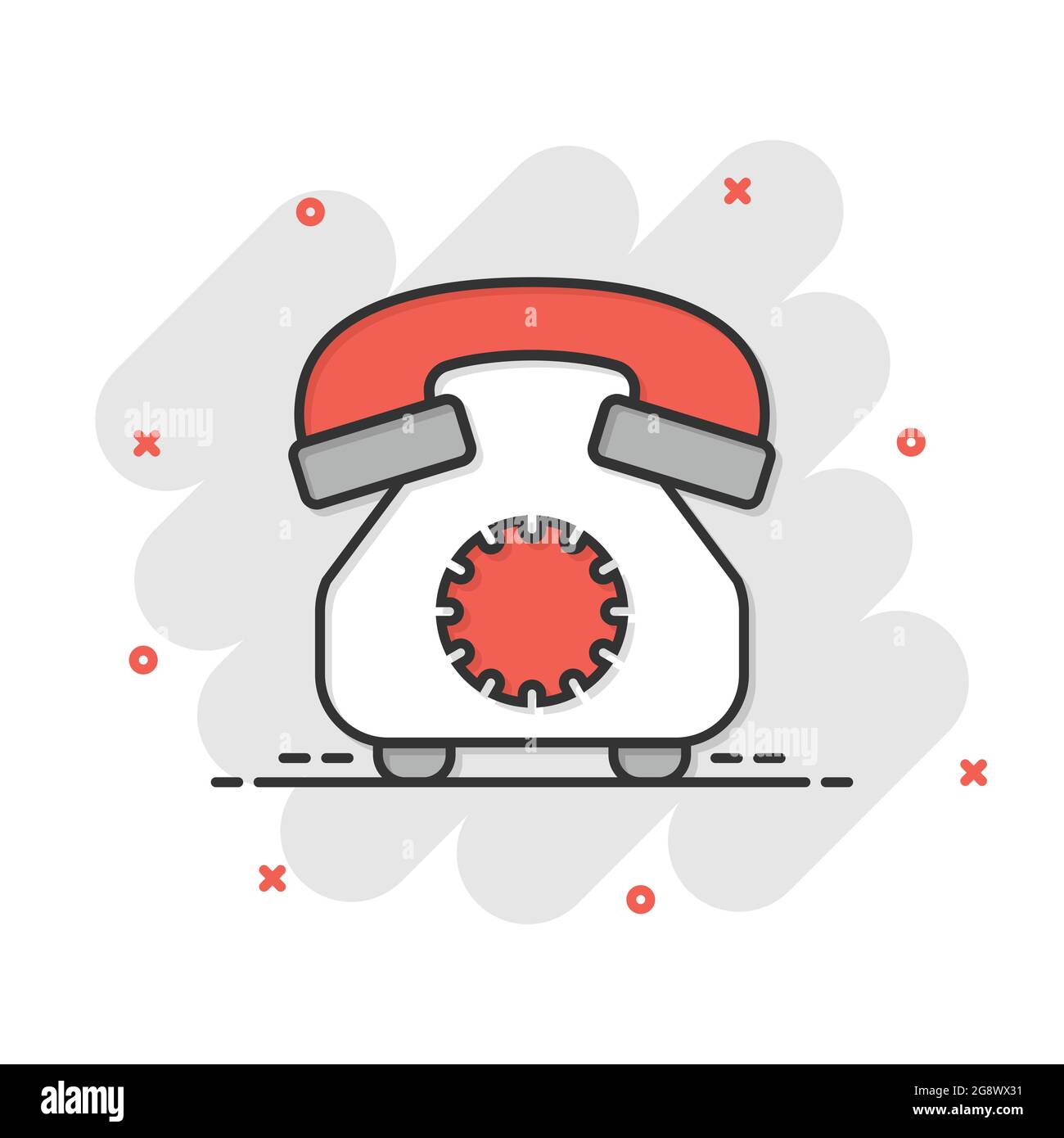Mobile phone icon in comic style. Telephone talk cartoon vector ...