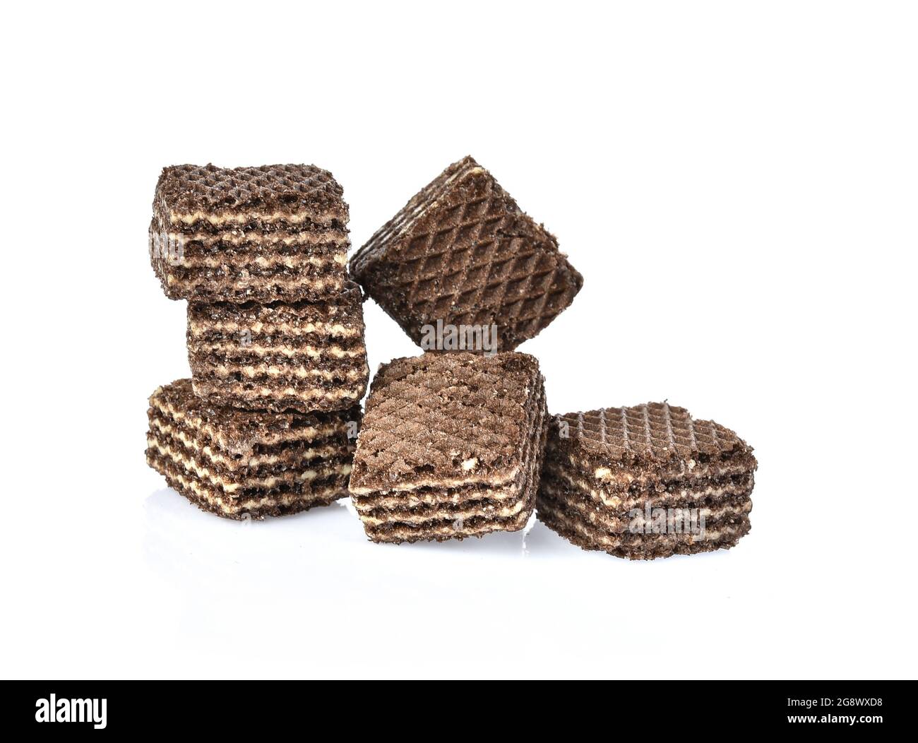 Chocolate wafers isolated on white background Stock Photo - Alamy