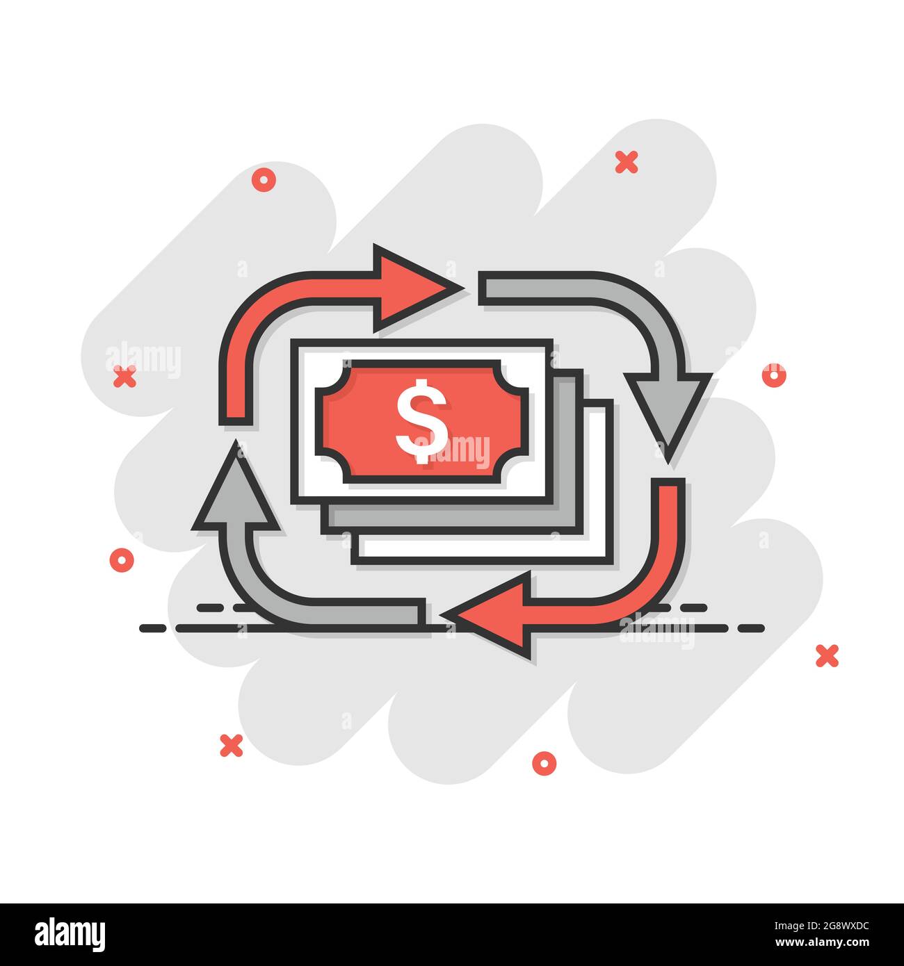 Income rate increase icon in comic style. Finance performance cartoon ...