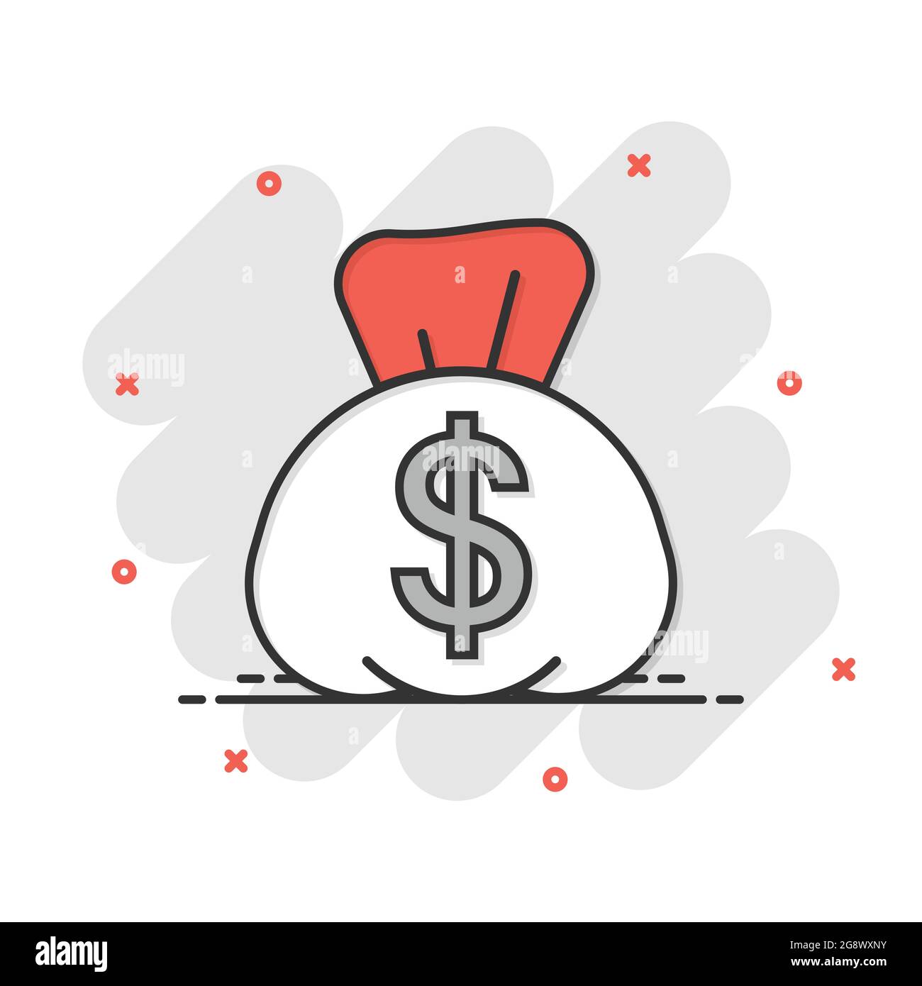 Money bag icon in comic style. Moneybag with dollar cartoon vector ...