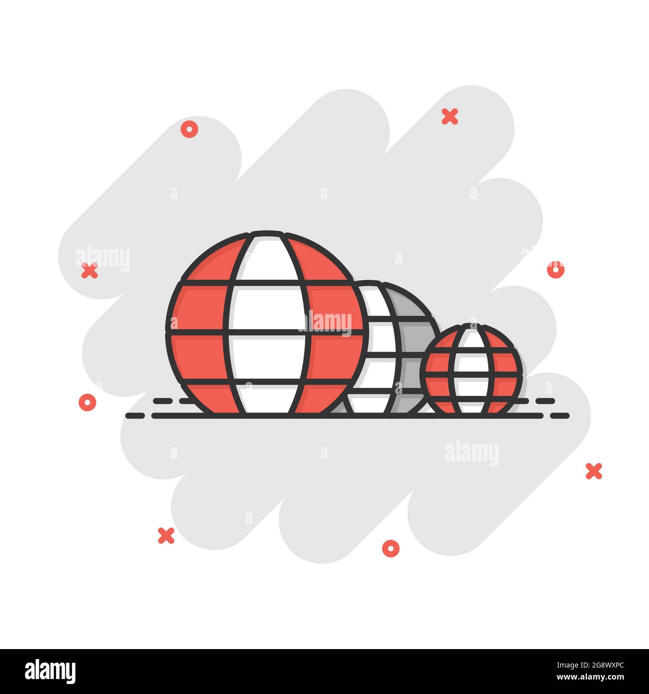 Earth planet icon in comic style. Globe geographic cartoon vector ...
