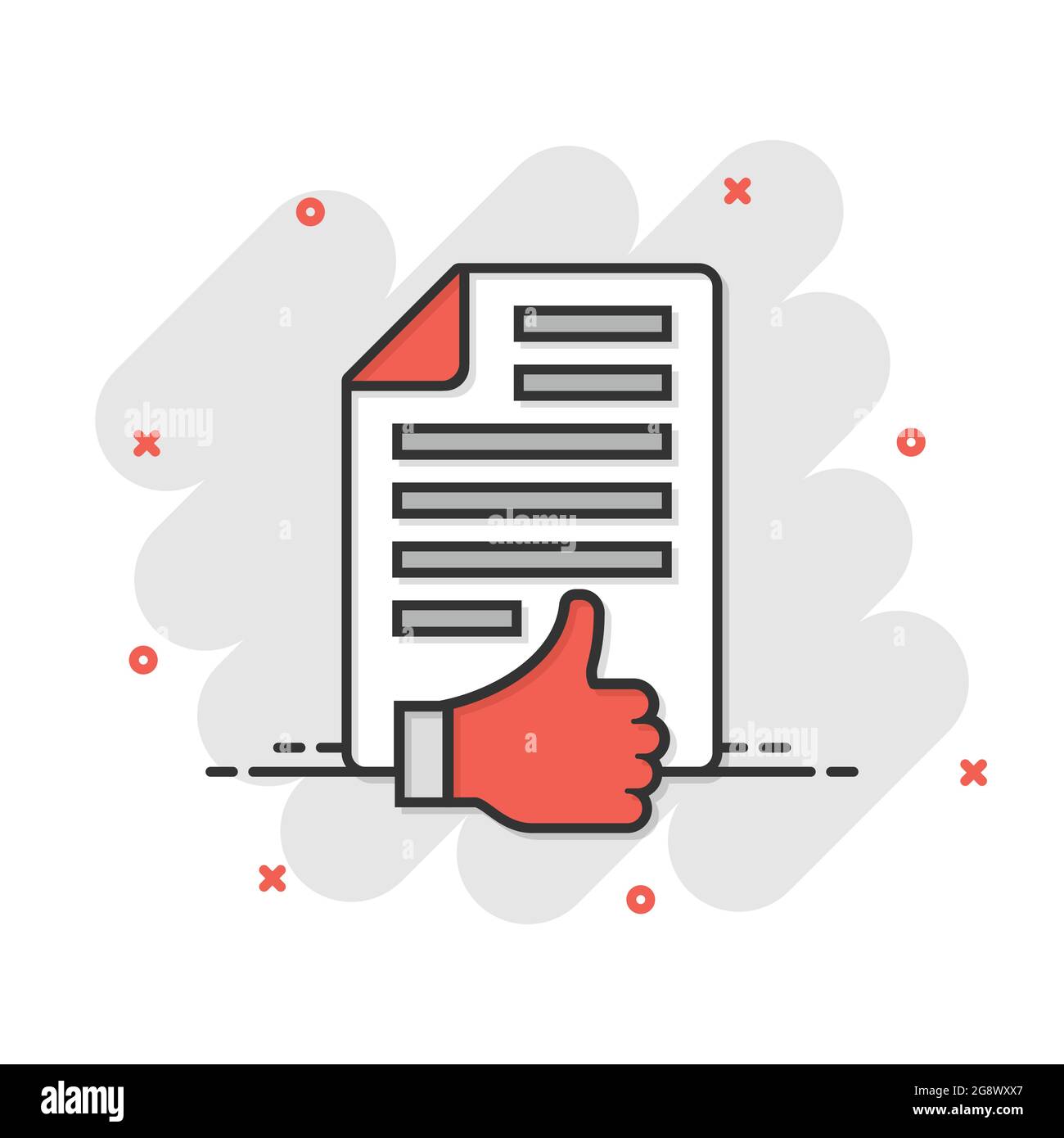 People hand with check mark icon in comic style. Accept cartoon vector ...