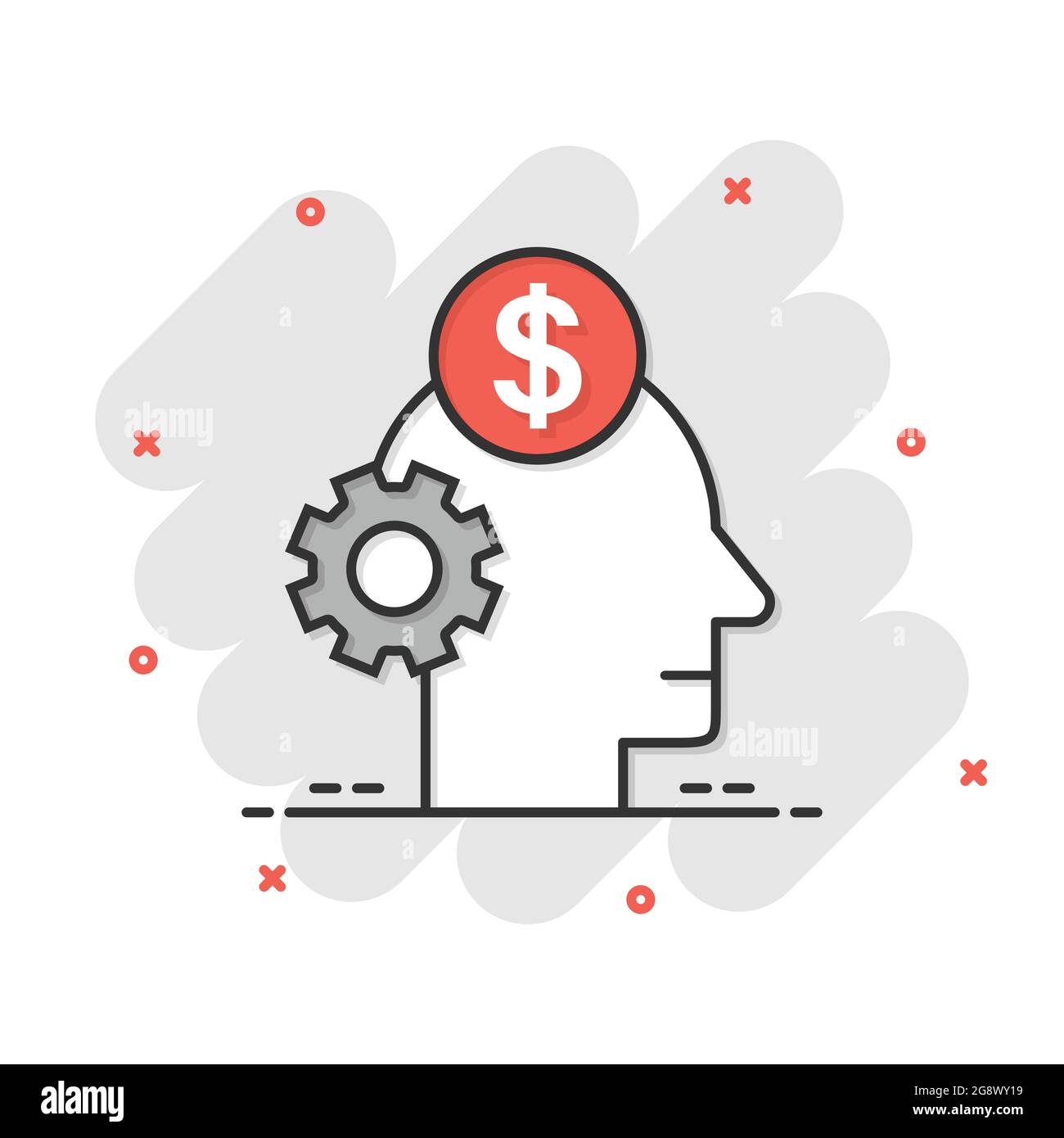Cartoon illustration man coin head hi-res stock photography and images ...