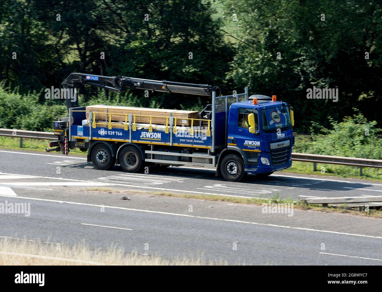 A Jewson lorry on the M40 motorway, Warwickshire, UK Stock Photo - Alamy