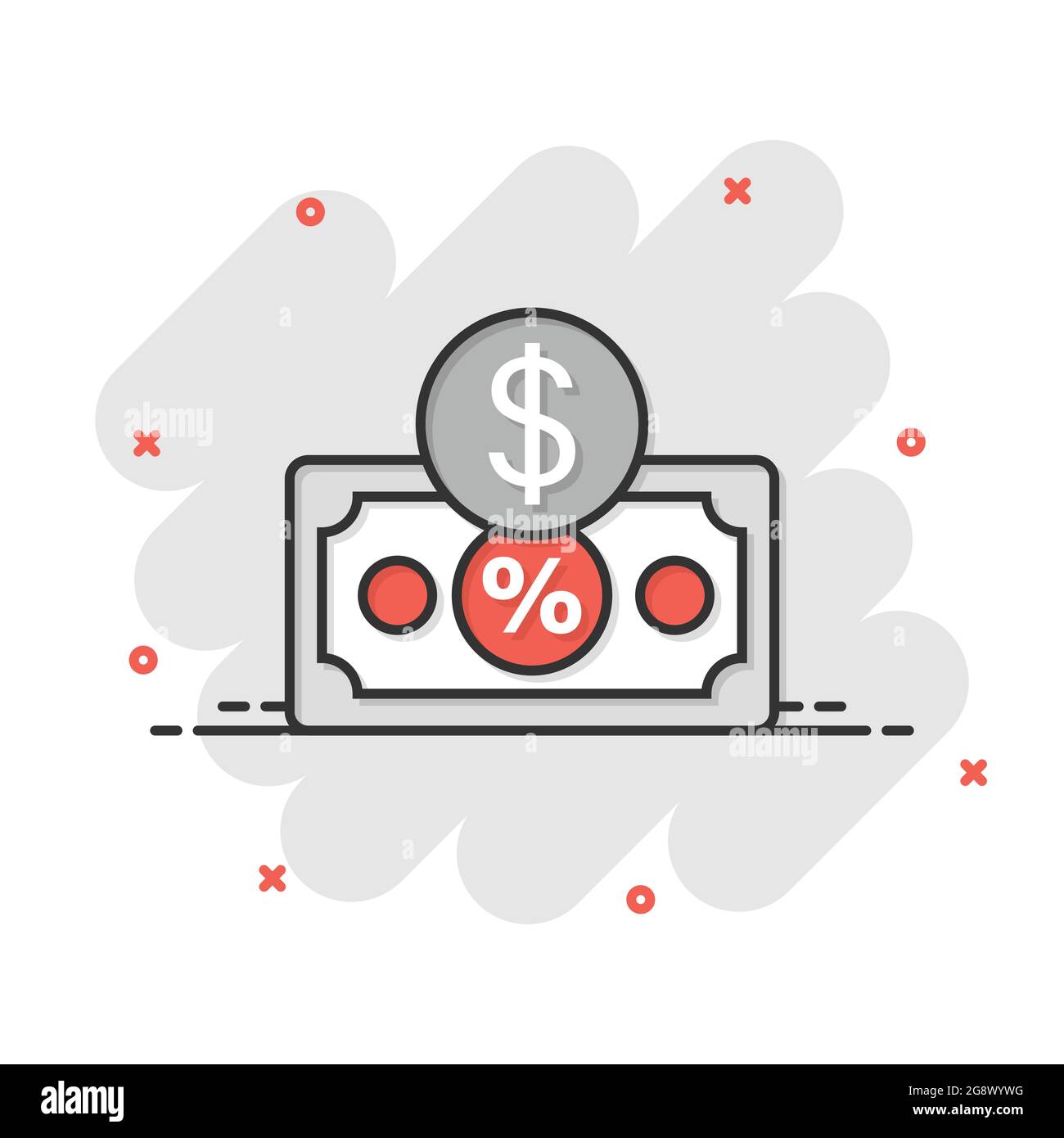 Dollar currency banknote icon in comic style. Dollar cash discount ...