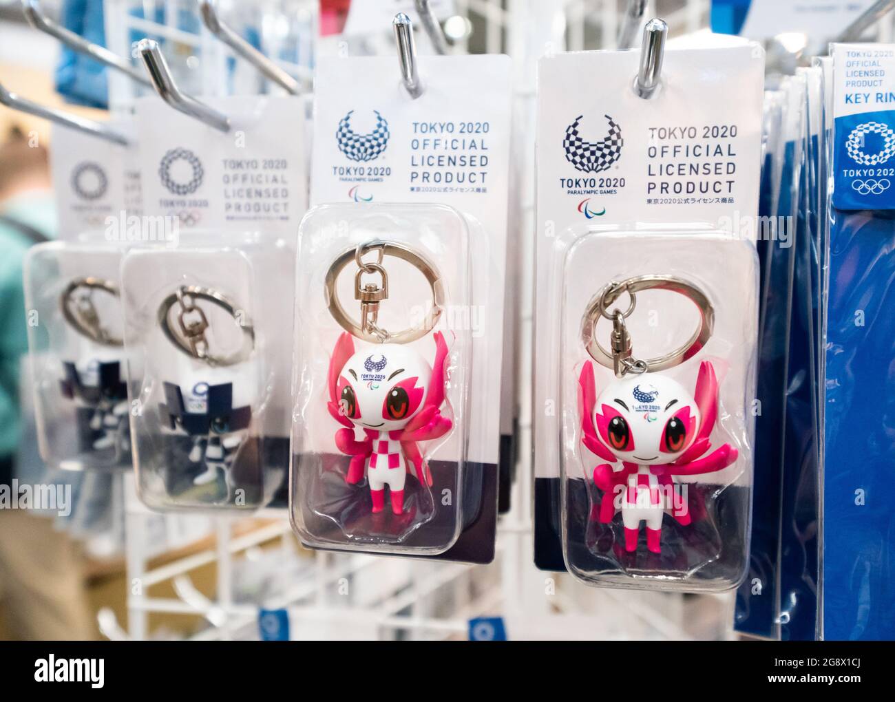 Olympic games memorabilia on sale in a Tokyo shop, ahead of the Tokyo ...