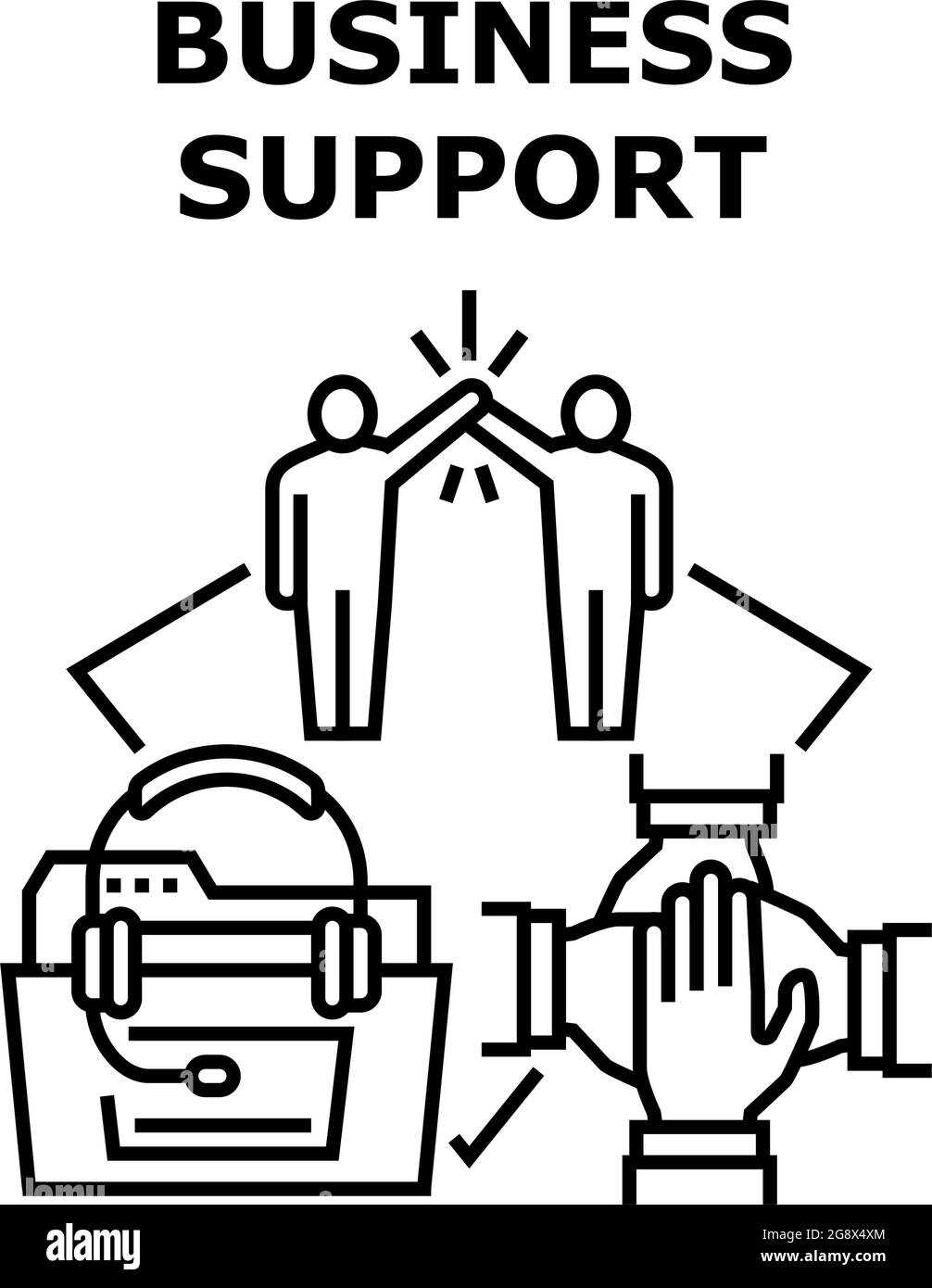 Business Support Vector Concept Black Illustration Stock Vector Image ...