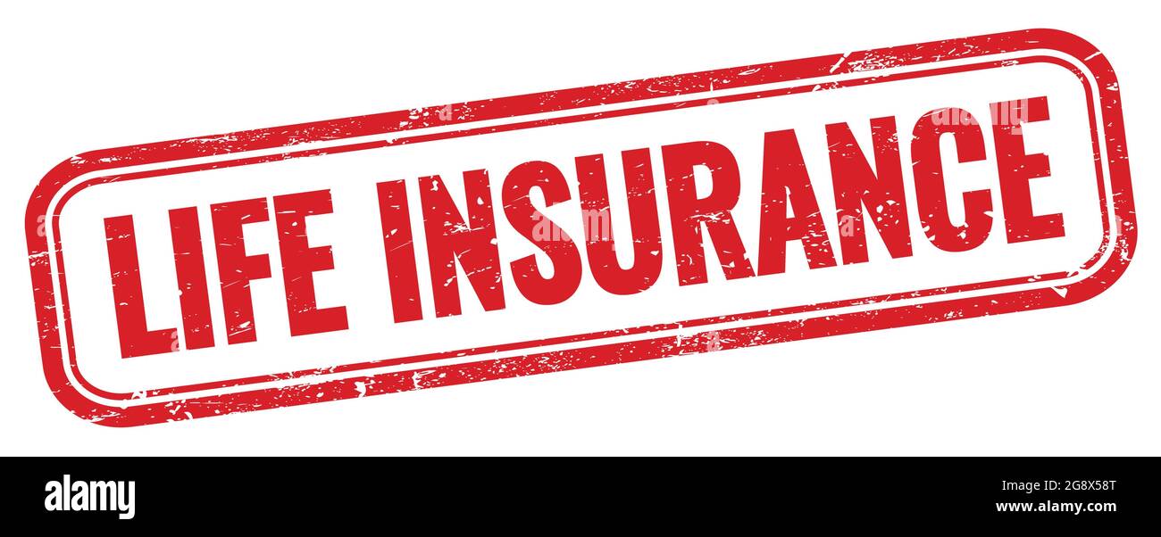 LIFE INSURANCE text on red grungy vintage rectangle stamp Stock Photo ...