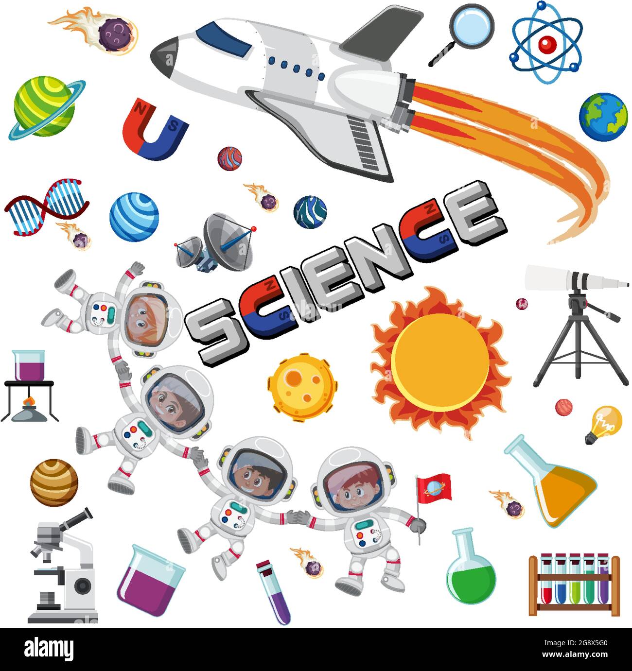 Science text icon with elements illustration Stock Vector Image & Art ...