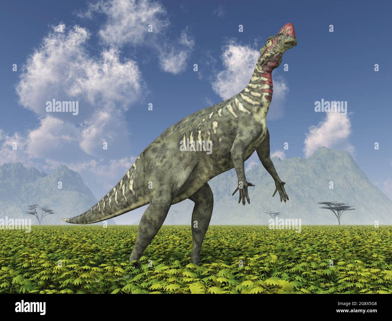 Dinosaur Altirhinus in a landscape Stock Photo - Alamy