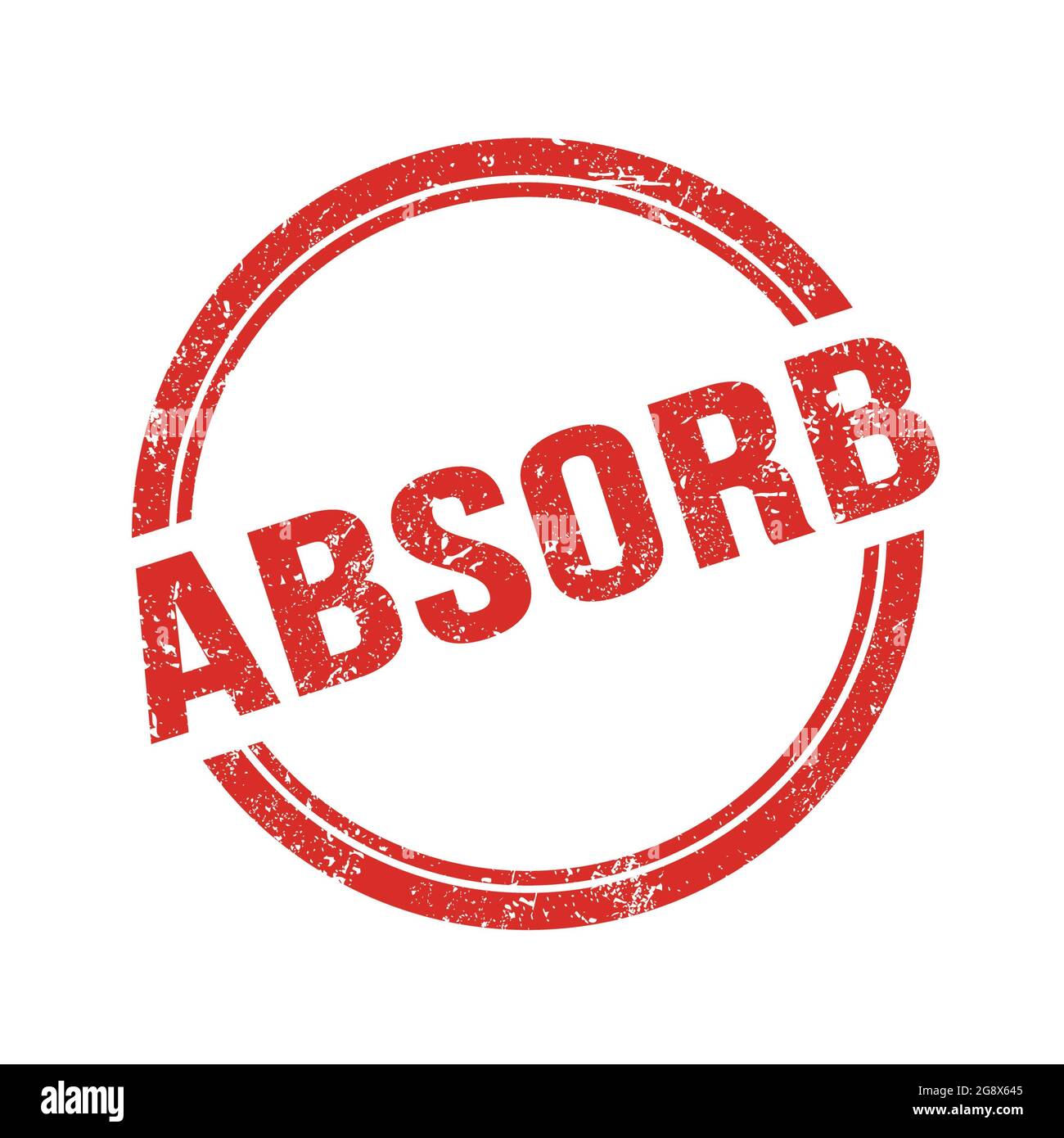 ABSORB text written on red grungy vintage round stamp Stock Photo - Alamy