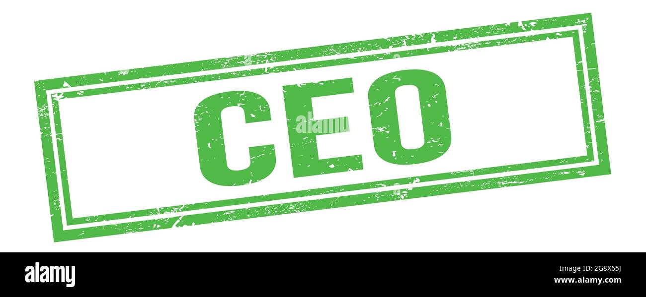 CEO text on green grungy vintage rectangle stamp Stock Photo - Alamy