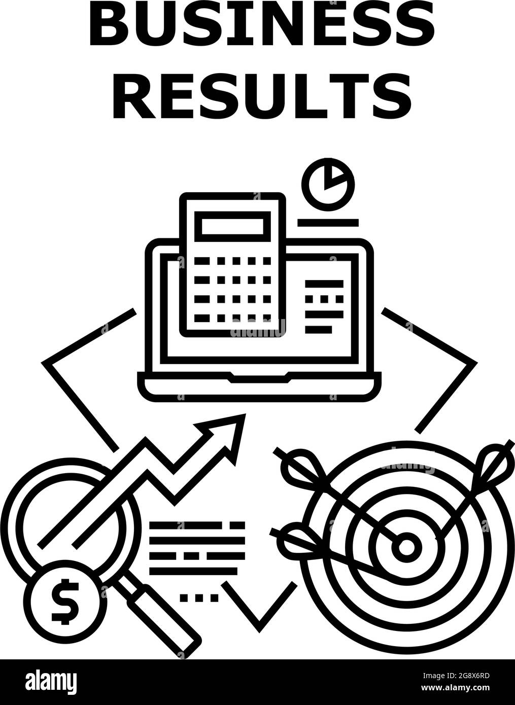 Business Results Vector Concept Black Illustration Stock Vector Image ...