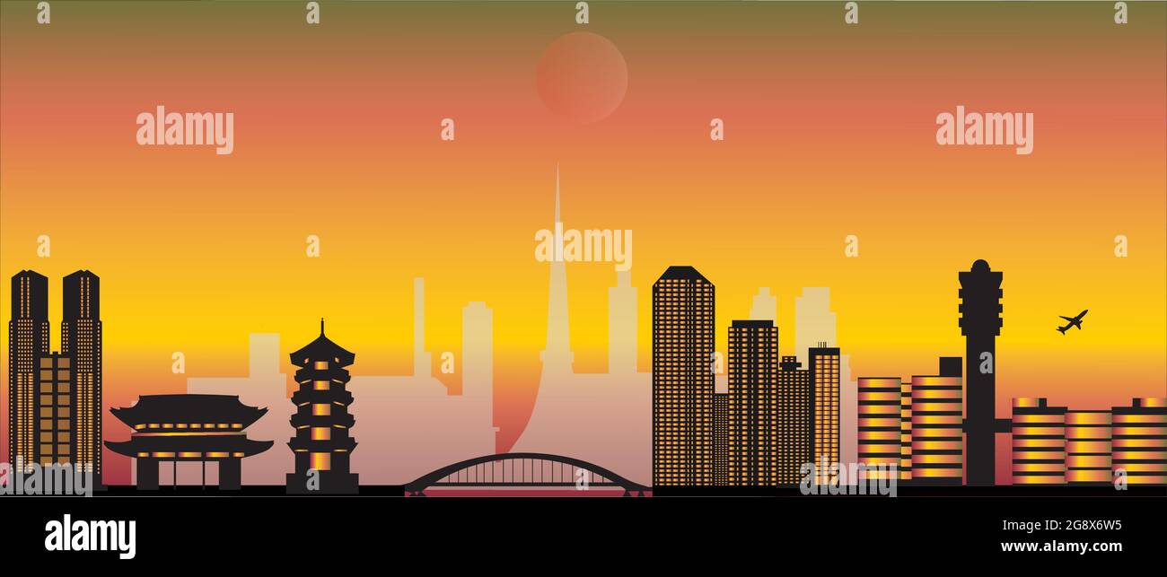 illustration of the capital city of Tokyo in Japan Stock Vector Image ...