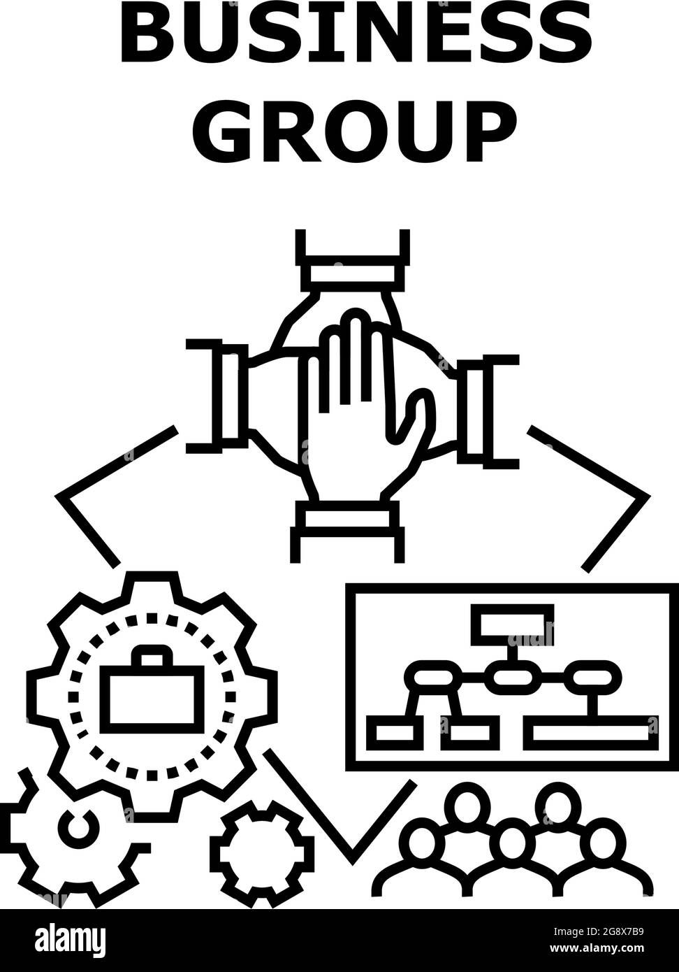 Business Group Vector Concept Black Illustration Stock Vector Image ...