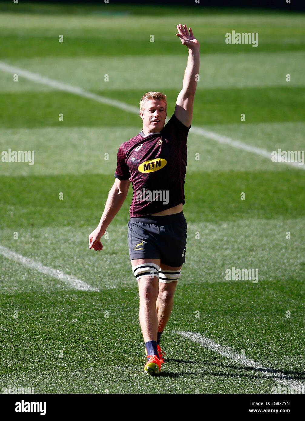Pieter-Steph du Toit of South Africa during the captains run at Cape ...